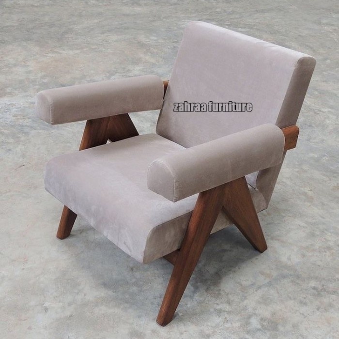 Jual SOFA KURSI SINGLE MINIMALIS KAYU JATI TERBARU MODERN | Shopee ...