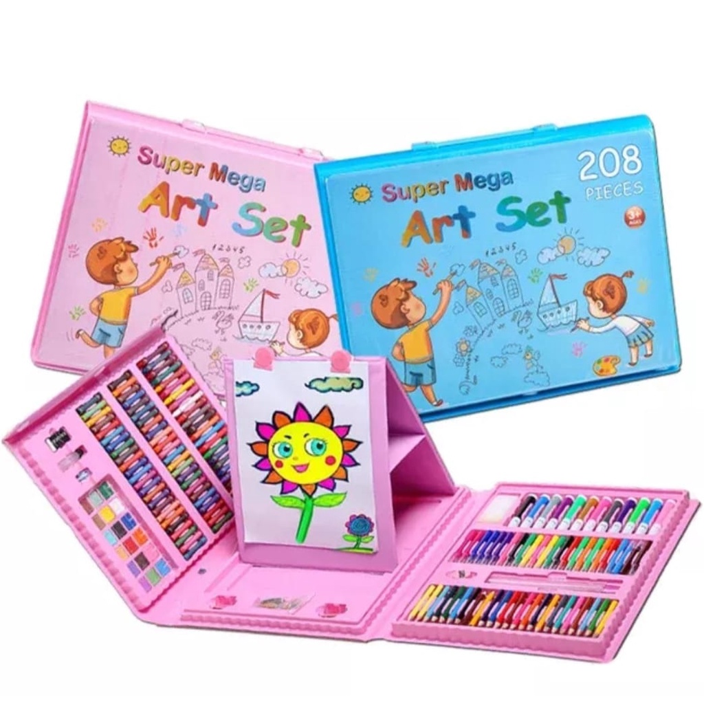 Jual Crayon Mewarnai Anak Viral Art 1 Set Isi 208pcs Paints Kids ...