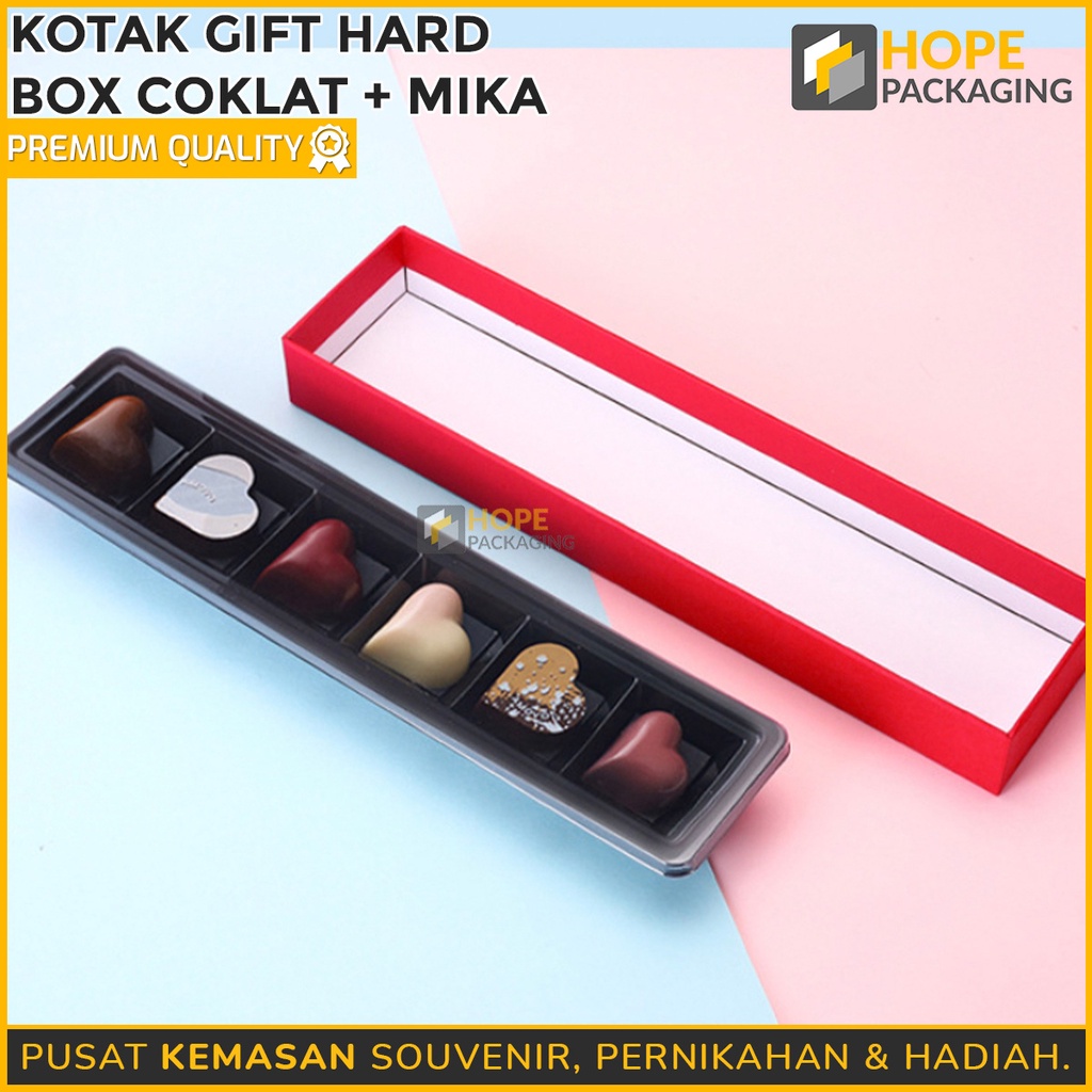 Jual Kotak Gift Hard Box Coklat + Mika (ISI 6) / Box Panjang Souvenir ...