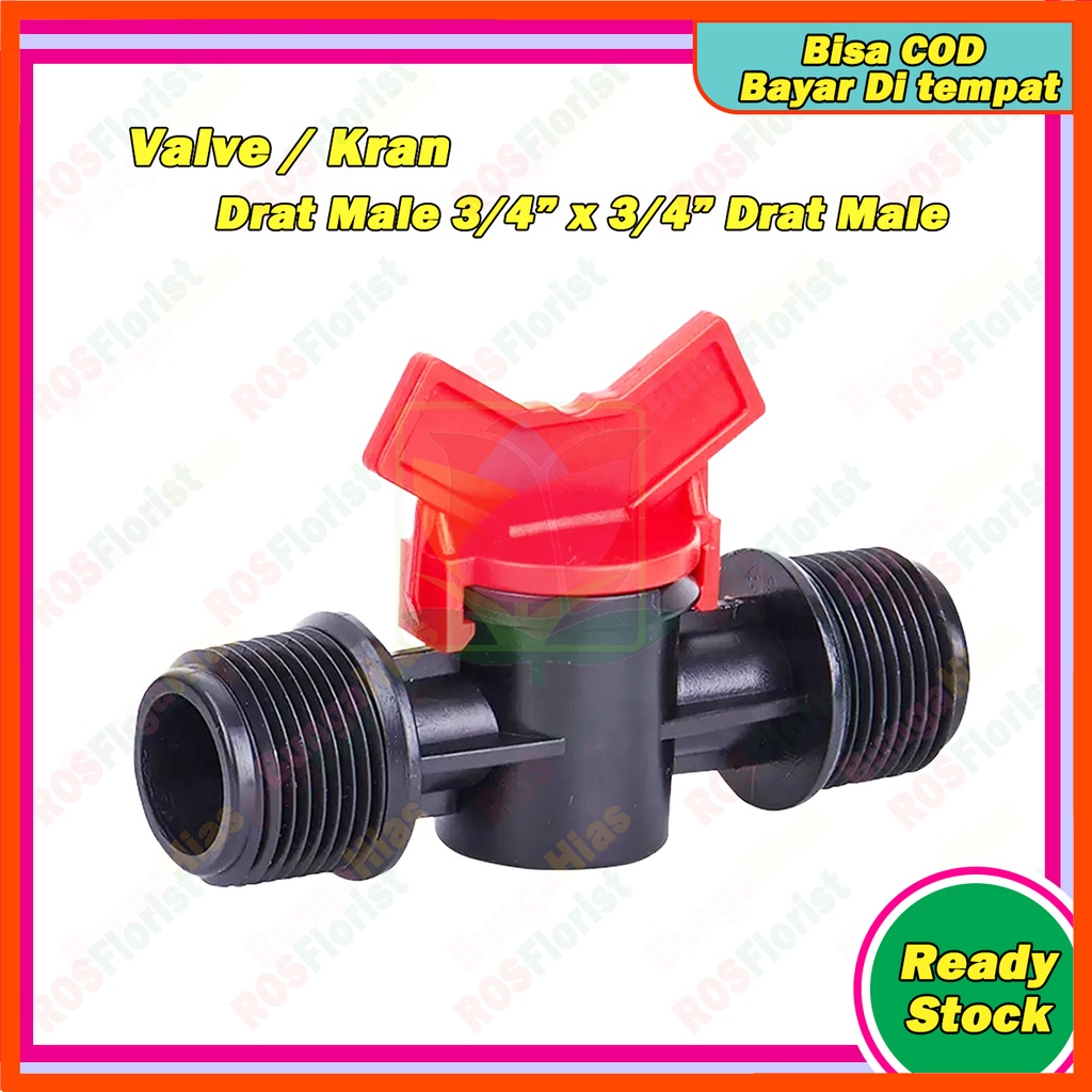 Jual RF - Mini Valve Kran Air 3/4 " x 3/4" Male Inch Check Stop Ball ...