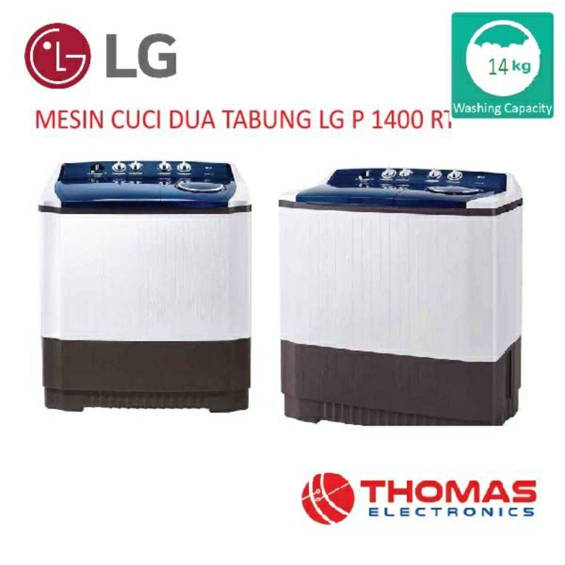 Jual MESIN CUCI DUA TABUNG LG P 1400 RT MESIN CUCI 2 TABUNG 14KG LG ...