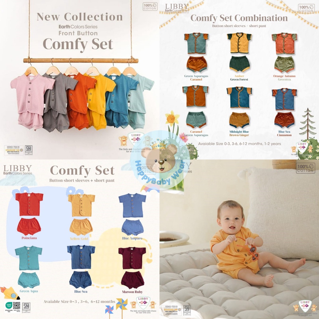 Jual LIBBY EARTH COMFY - BAJU SET PENDEK 0-6 BULAN PART 2 | Shopee ...