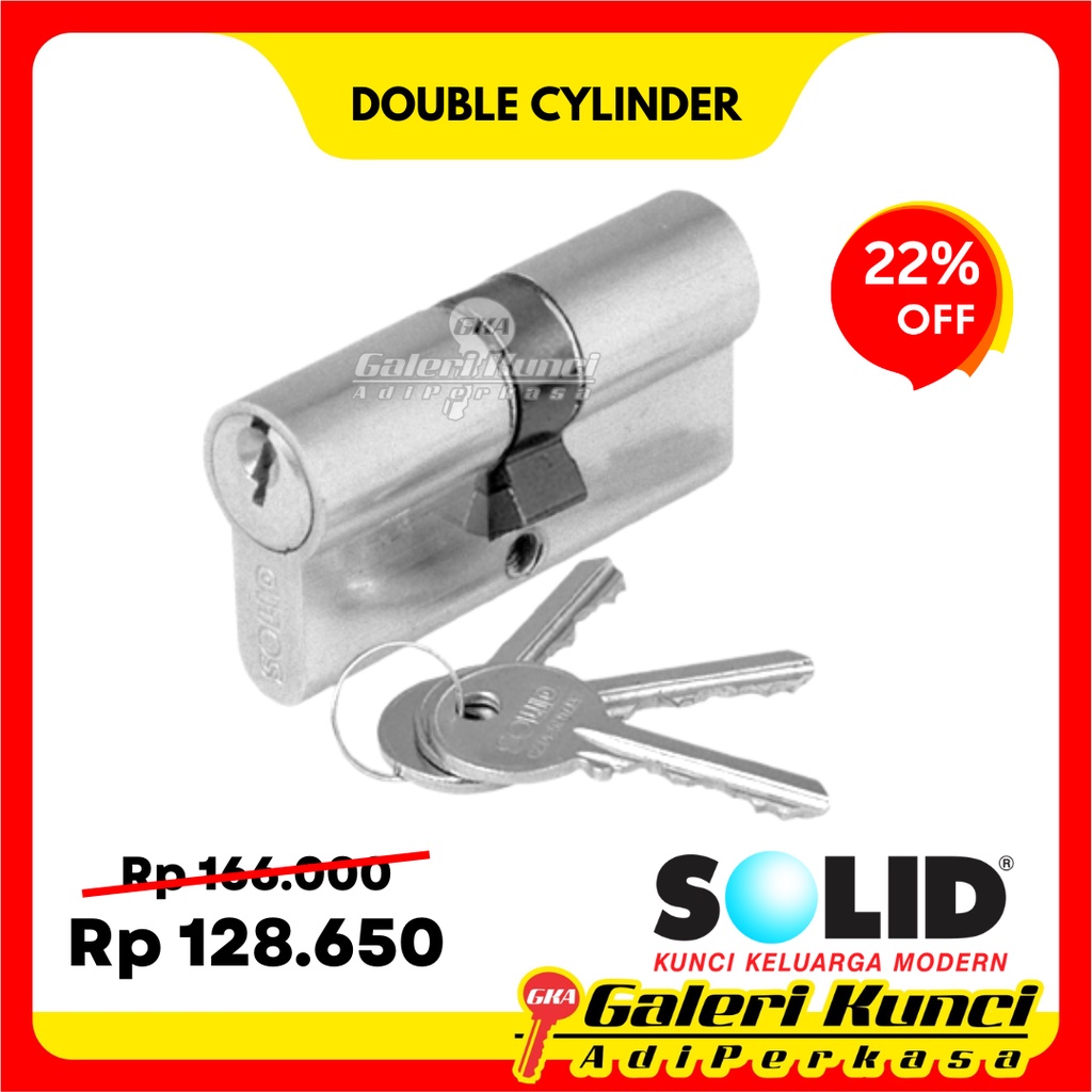 Jual Silinder Kunci Pintu Solid DC SLD 02-60 US26D Double Cylinder | Shopee Indonesia