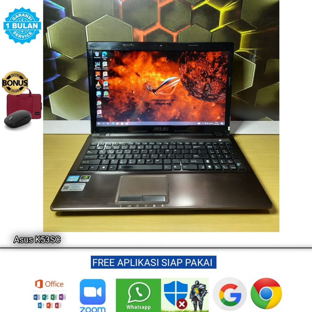 Jual Laptop Asus K53SC Intel Core i7 Ram 4GB HDD 500GB Win 10 Siap ...