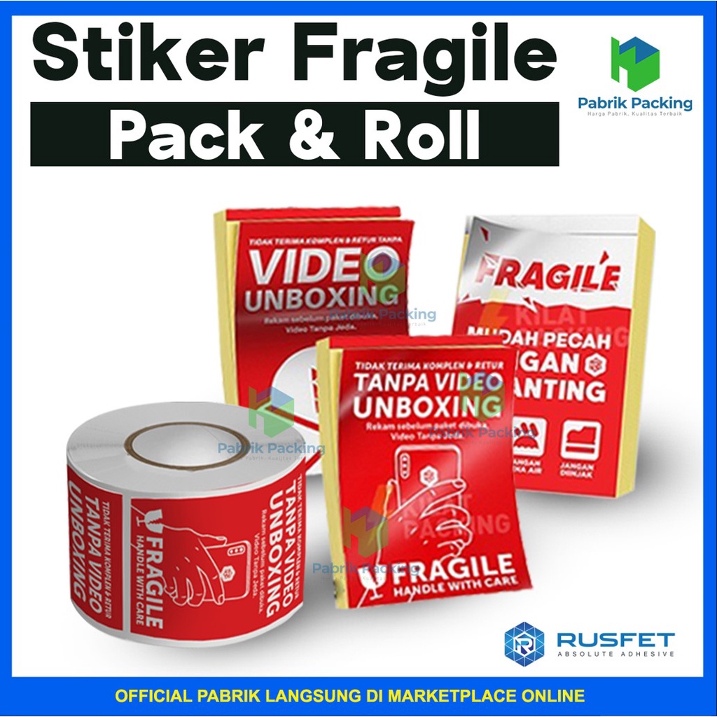 Jual Stiker Unboxing +Fragile | Sticker Label Video Buka Paket Murah ...