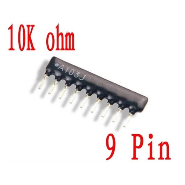 Jual 10K 10 K 103 ohm x 8 SIP9 Resistor R Array Pack Network RPack ...