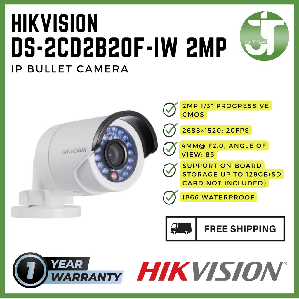 Jual KAMERA CCTV HIKVISION Bullet 2MP DS-2CD2B20F-IW IP Kamera CCTV ...