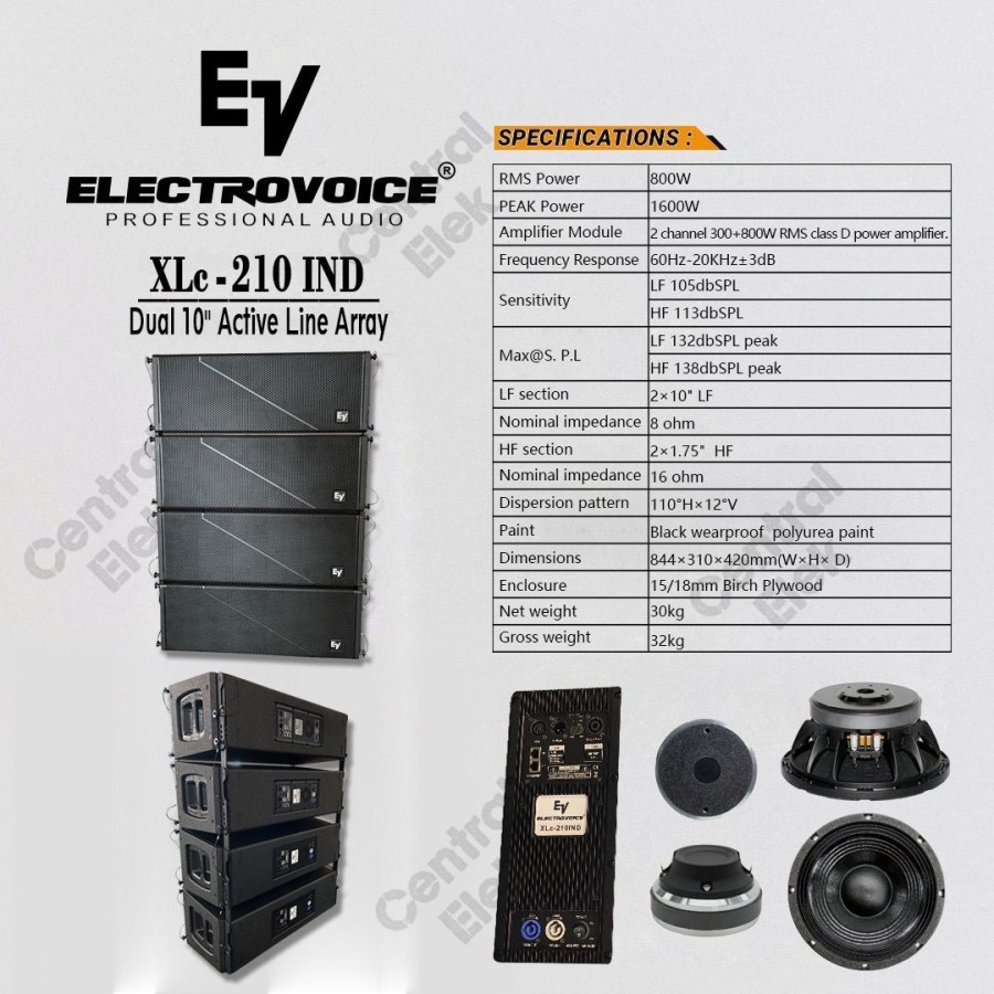 Jual speaker aktif line array ev xlc 210 ind / EV XLc-210 IND speaker ...