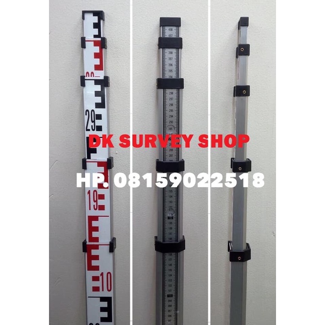 Jual RAMBU MISTAR BAK UKUR 5M/5 METER/ LEVELLING/ALUMINIUM STAFF 5 M ...