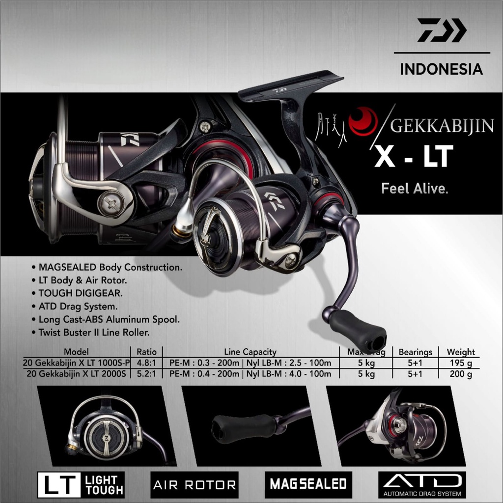 Jual Reel Spinning Daiwa Gekkabijin X LT Series | Shopee Indonesia