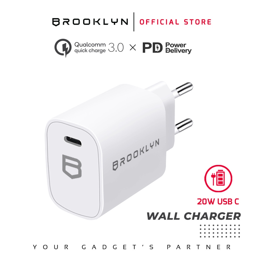 Jual Brooklyn 20W Wall Charger 1 Port BK-W6 Power Delivery 3.0 A+ | Shopee Indonesia