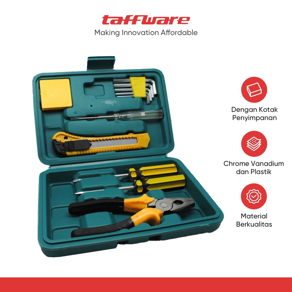 Jual Taffware Perlengkapan Set Reparasi Obeng Cutter Kunci L Tang 12 in ...