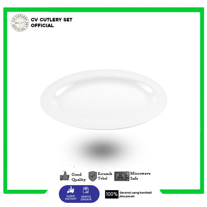 Jual Piring Oval Buah Besar, Salad 16" inch Putih MELAMINE GLORI G6316 ...