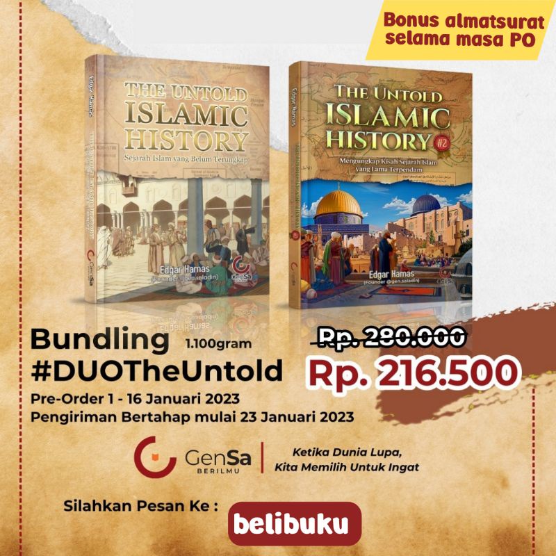 Jual BARU!!! paket the untold Islamic history 1 & 2 Edgar Hamas buku ...