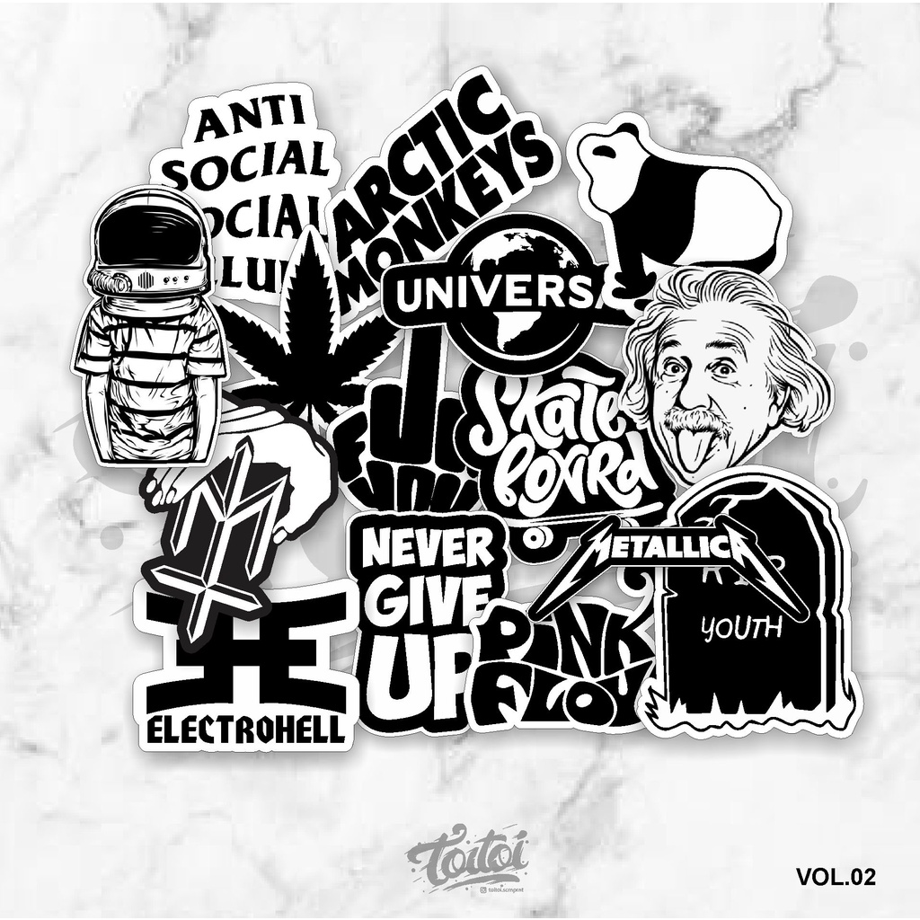 Jual STICKER CASE HANPHONE AESTHETIC, STICKER PACK BLACK&WHITE VOL.02 ...