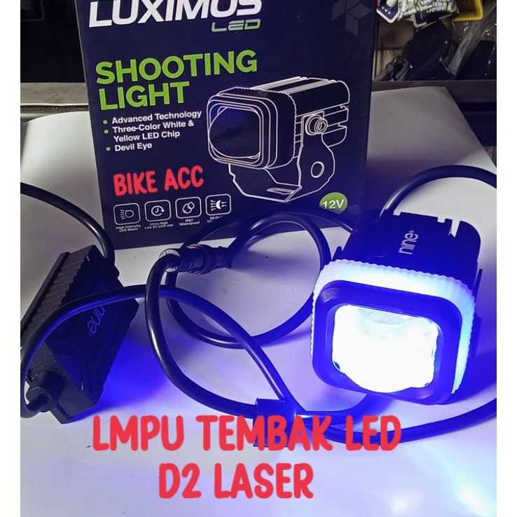 Jual Lampu Tembak Led D2 Laser Shooting Light Devil Hi low Putih Kuning ...