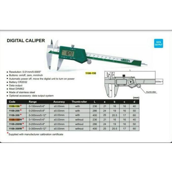 Jual Insize 1108-200 sigmat digital caliper 8" | Shopee Indonesia