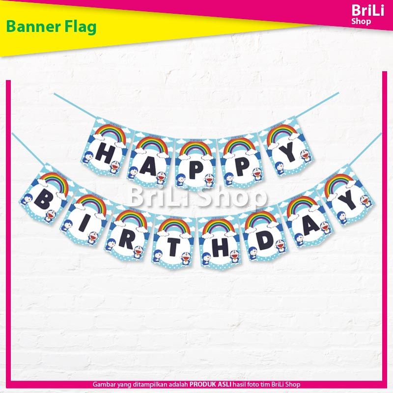 Jual Bunting Flag Happy Birthday Doraemon Banner Ulang Tahun Ultah ...