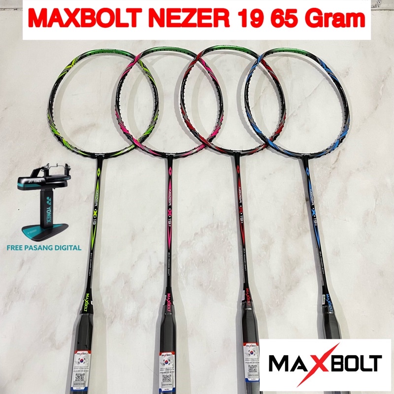 Jual Raket Badminton MaxBolt Nezer 19 65gr 7u 8u 30lbs Original ...
