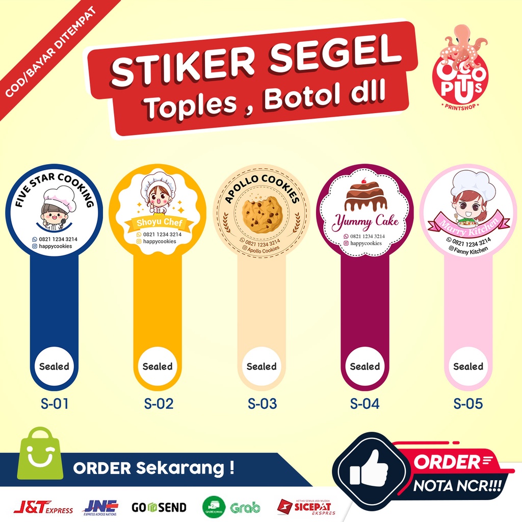Jual Stiker Segel Botol Custom | Sticker Segel Toples Kue Kering ...