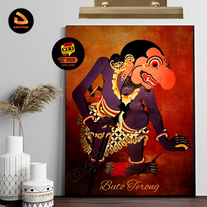 Jual Hiasan Dinding Poster Wayang Kulit Buto Terong Pajangan Dinding ...