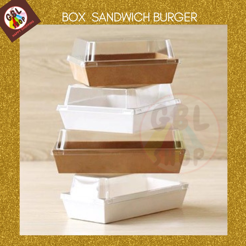 Jual Kotak Kue Mika 9x9 Box Burger Sandwich Donat Paper Box ( 10pcs ...
