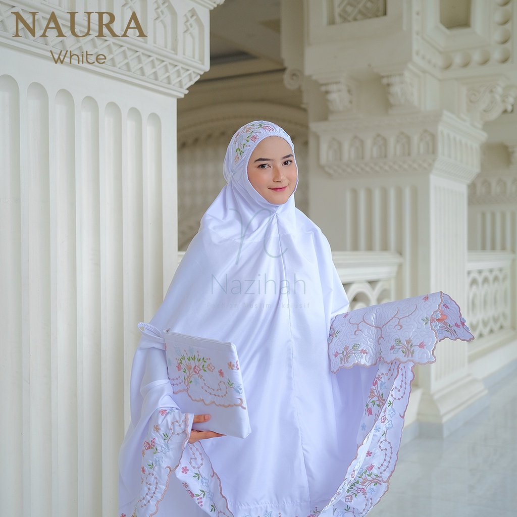 Jual Mukena Dewasa Kain Katun Bordir Naura by Nazihah | Ibadah Nyaman ...