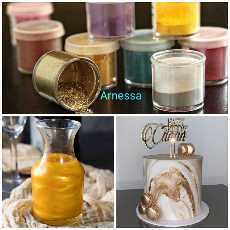 Jual Edible glitter 6gr bisa dimakan Luster dust Lustre dust netto 3gr ...