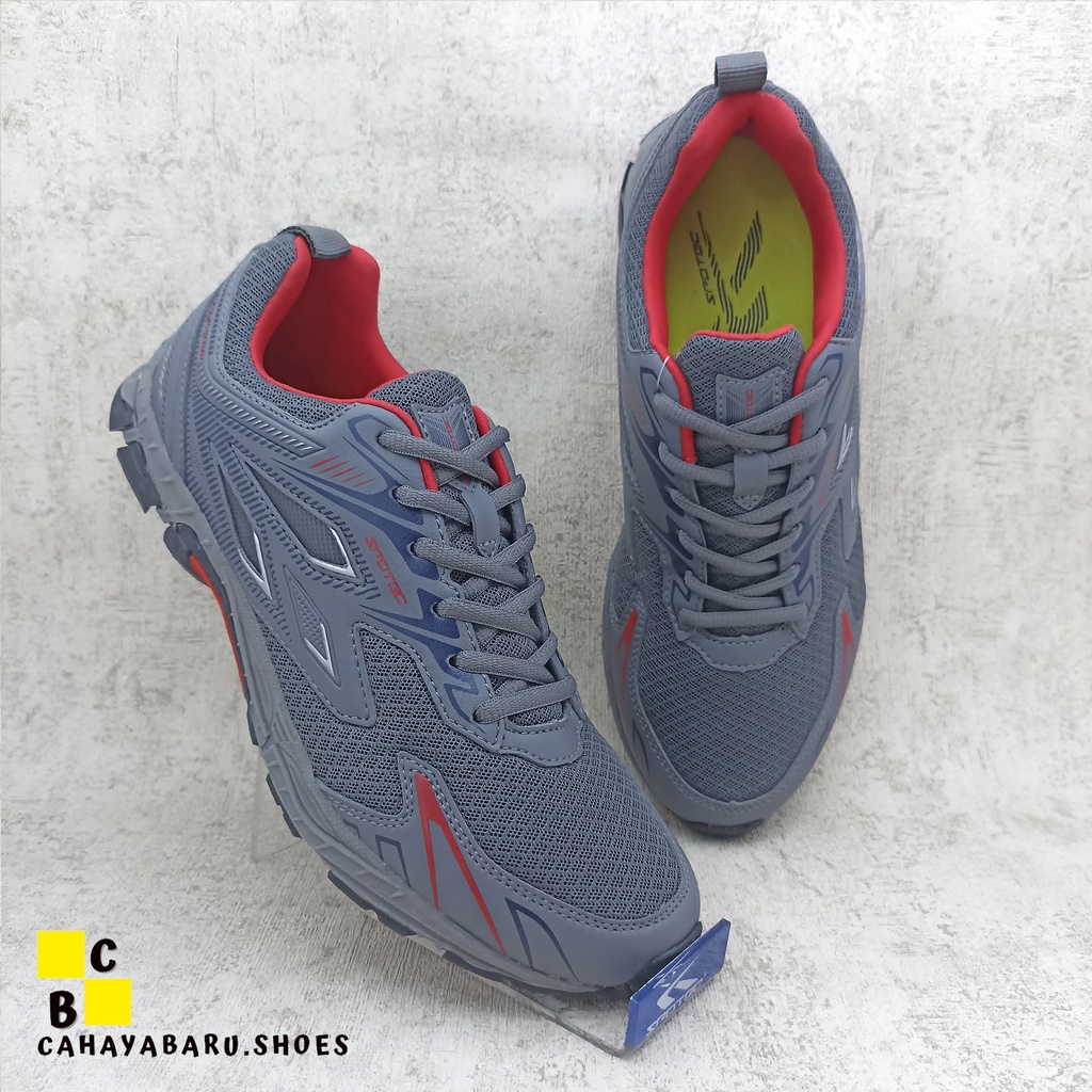 Jual SPOTEC Sepatu RUNNING Artikel VENTURE Abu/Merah | Shopee Indonesia