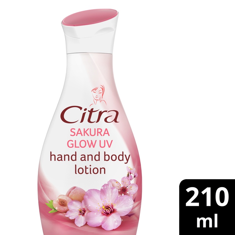 Jual Citra Hand & Body Lotion Sakura Glow UV 210ml | Shopee Indonesia