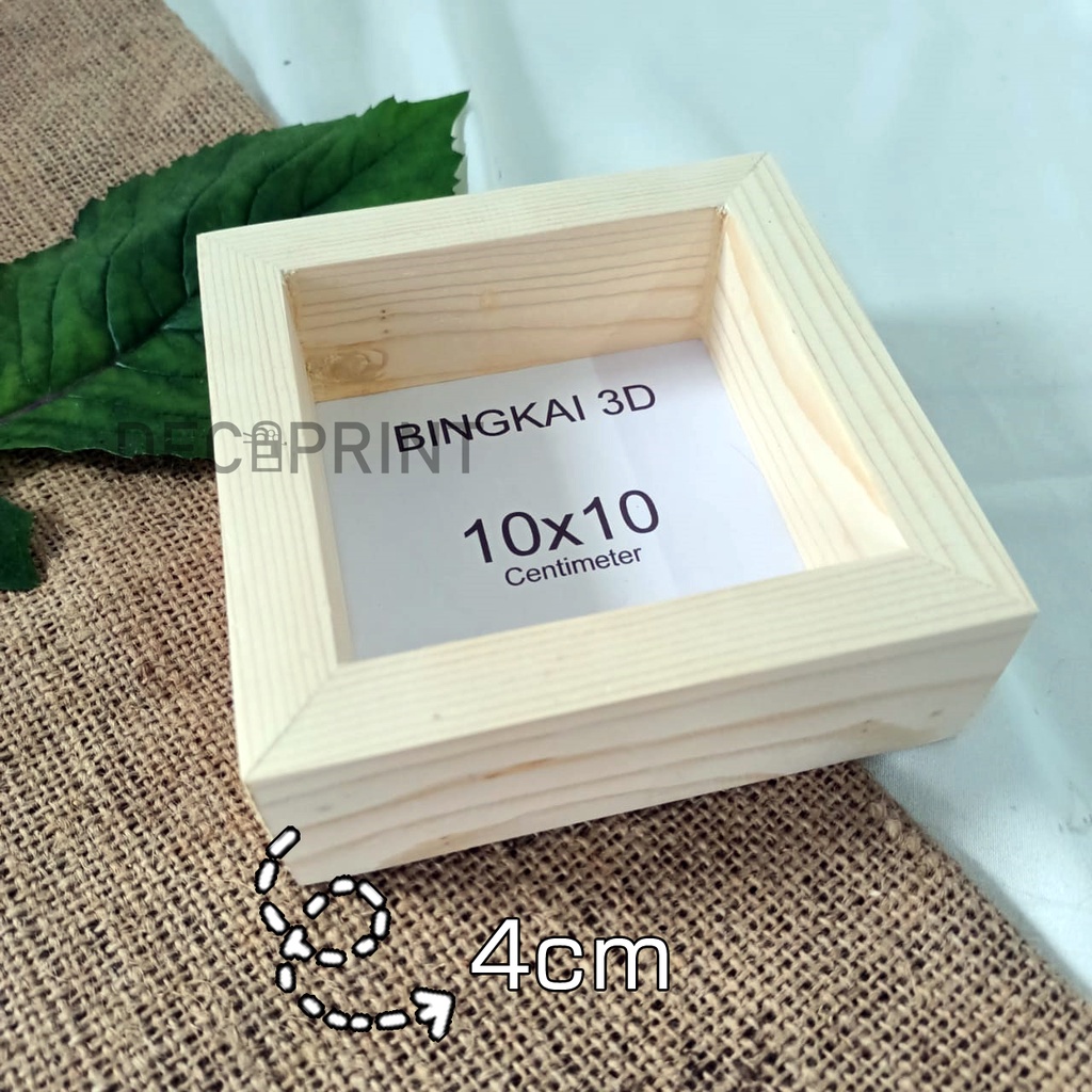 Jual SidsWood [3D10] Bingkai 3D Kayu Akrilik 10x10 cm Bingkai Kayu ...