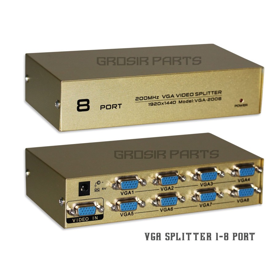 Jual VGA SPLITER 1 TO 8 PORT 200MHZ + ADAPTOR / VGA SPLITTER 8 PORT ...