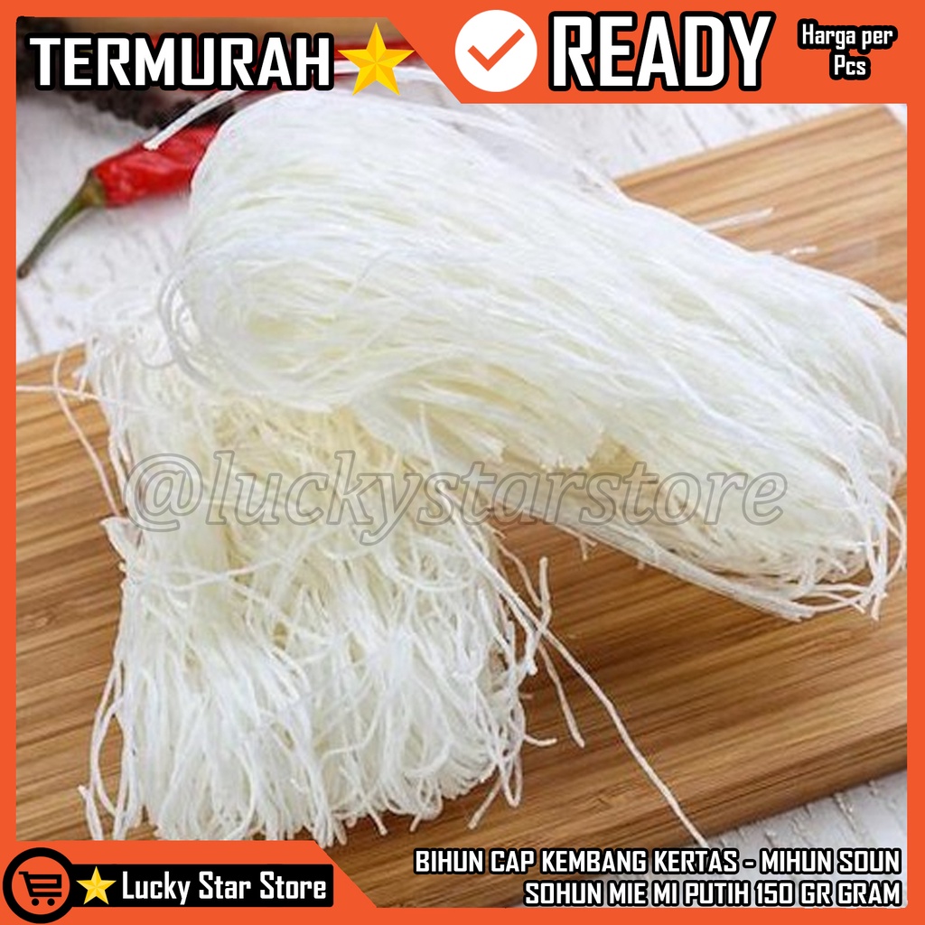 Jual BIHUN CAP KEMBANG KERTAS MIHUN SOUN SOHUN MIE MI PUTIH 150 GR GRAM ...