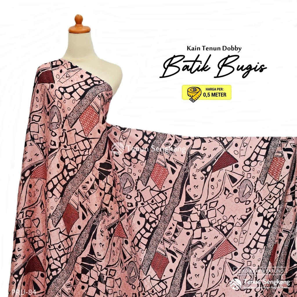 Jual Kain Tenun Dobby Batik Sutra Bugis Makassar Salem - Tenun Sengkang ...