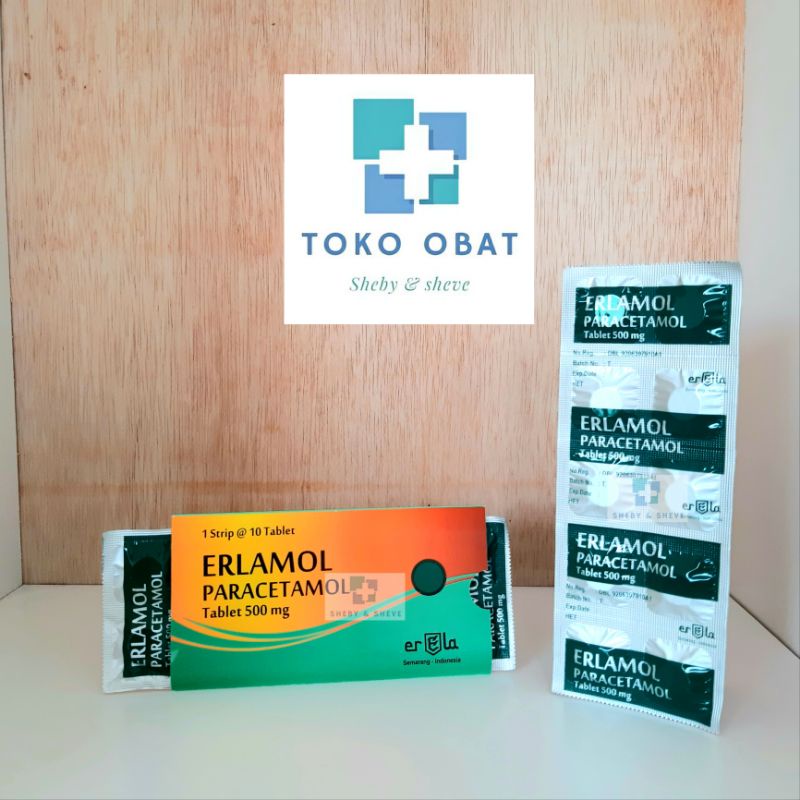 Jual Erlamol paracetamol tablet 500mg per strip | Shopee Indonesia