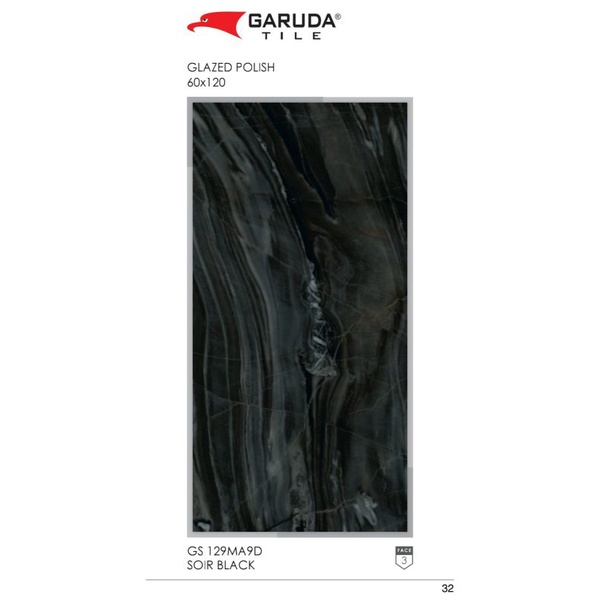 Jual granite lantai 60x120 soir black / glossy/ Garuda tile | Shopee ...
