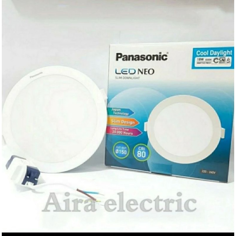 Jual Lampu PANEL LED / slim downlight LED NEO panasonic bulat 18 watt ...