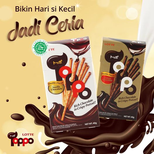Jual Lotte Toppo Chocolate Stick Biskuit Pretzel 40gr | Shopee Indonesia