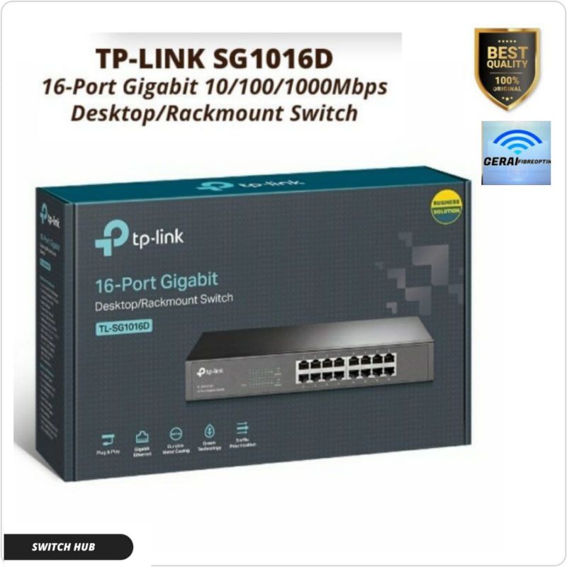 Jual TP-LINK TL-SG1016D 16 Port Gigabit Desktop/Rackmount Switch Hub Tplink | Shopee Indonesia