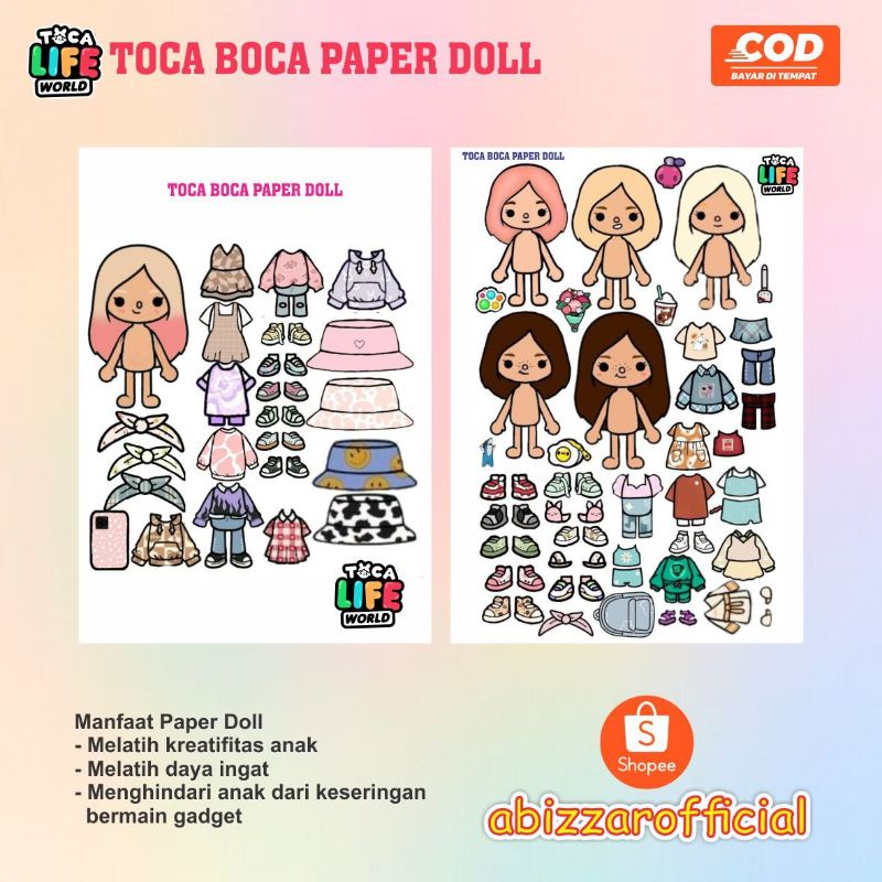 Jual BP BPAN mainan edukasi anak toca boca paper doll tempel dan ...