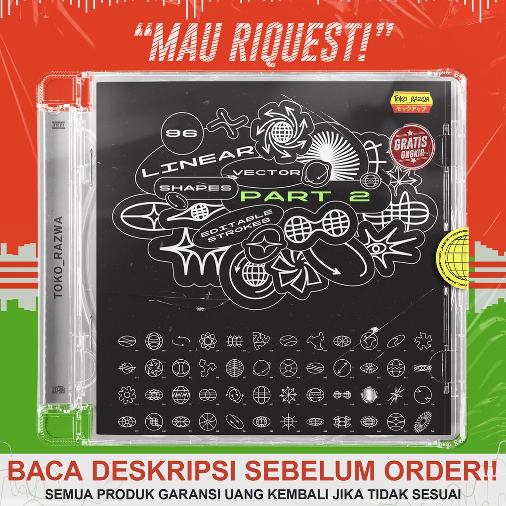 Jual 96 Linear Vector Shapes - Abr + Ai + Csh + Eps + Psd + Svg ...