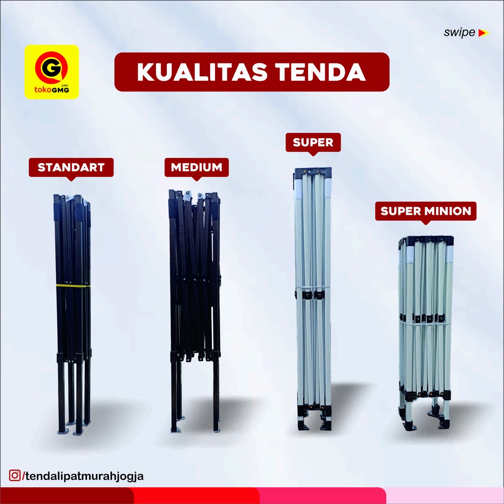 Jual Tenda Lipat 2x2 2x3 3x3 3x4,5 3x6 Kerangka Tenda Lipat Saja ...