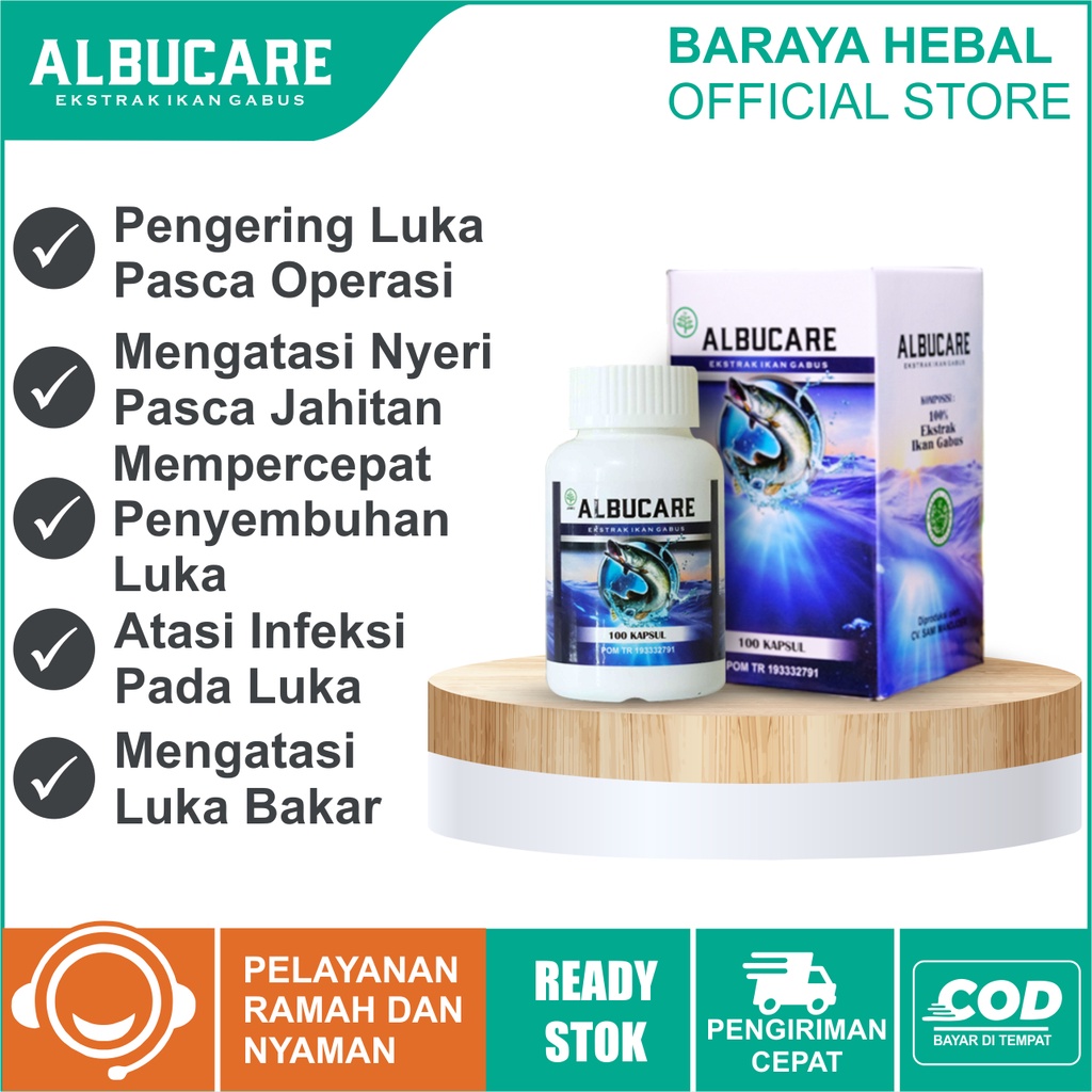 Jual Obat Nyeri Pasca Jahitan Pengering Luka Pasca Operasi Luka Bakar Albucare Ekstrak Ikan ...