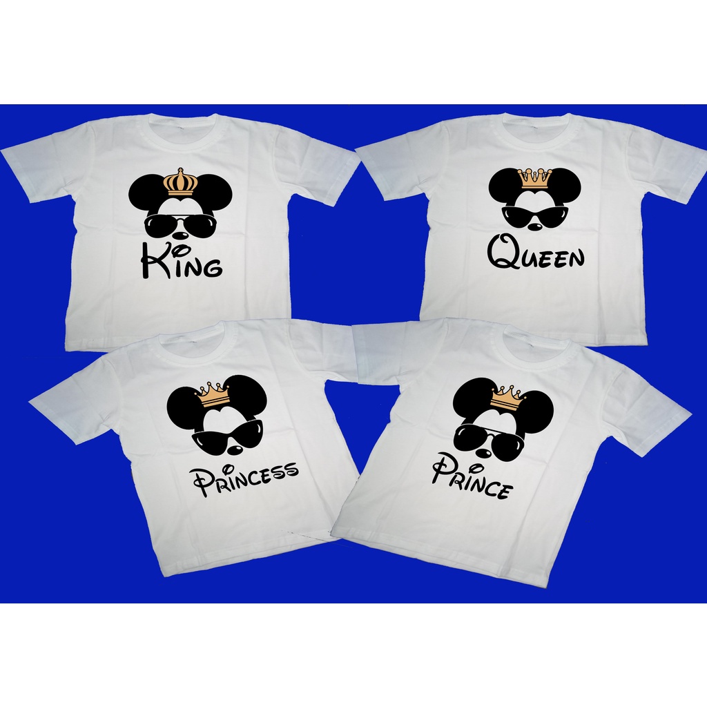 Jual Kaos Couple Keluarga Family mickey mouse king / queen / princess ...