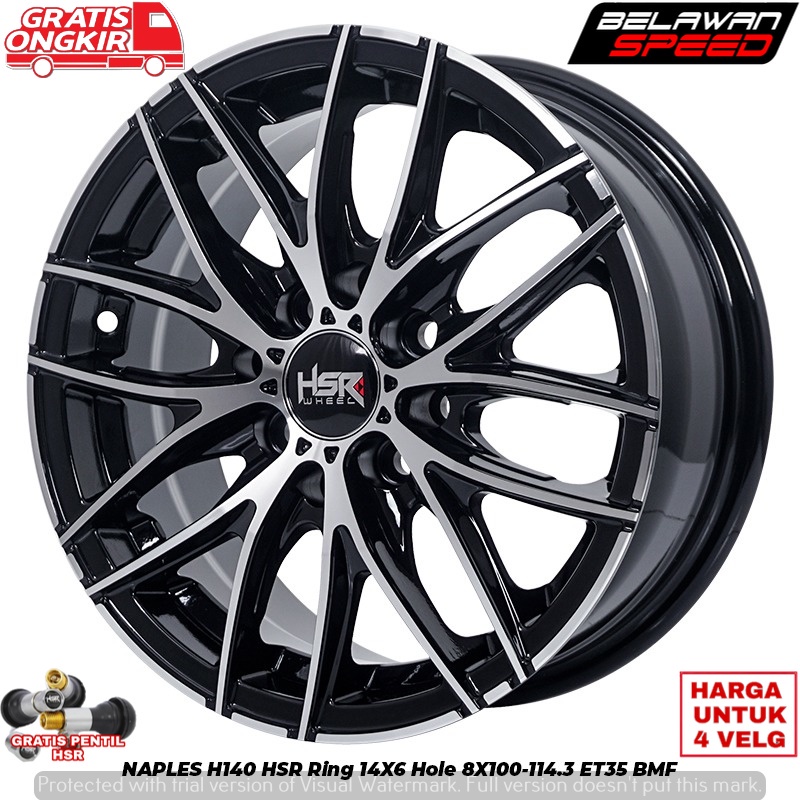 Jual VELG MOBIL RACING PELEK MODIFIKASI RING 14 HSR NAPLES PCD 4X100/114,3 UNTUK WULING AIR EV ...