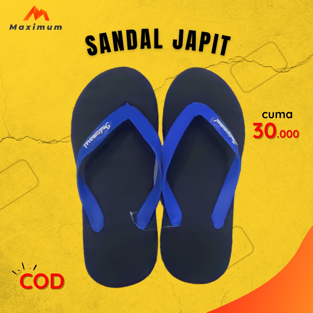 Jual Sandal Jepit Karet Rubber Pria Wanita Kekinian/Sendal Japit Hitam ...