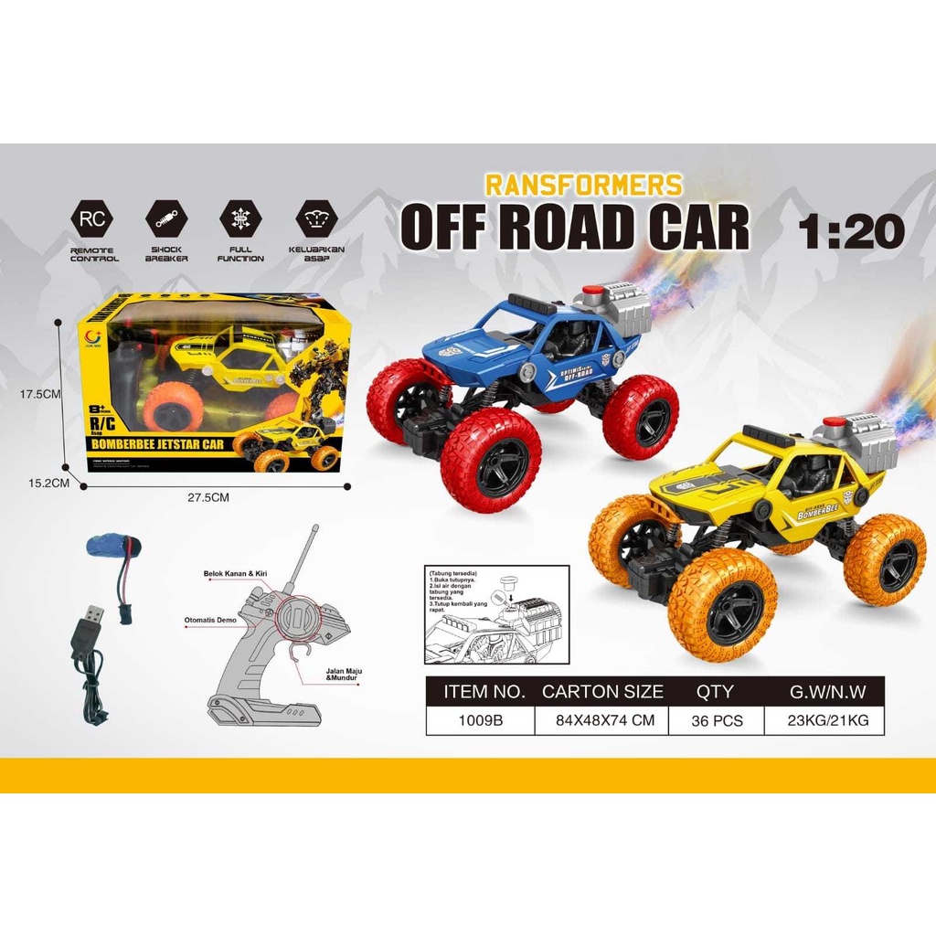 Jual MOBIL REMOTE CONTROL OFF ROAD BESAR MENGELUARKAN ASAP MAINAN MOBIL ...