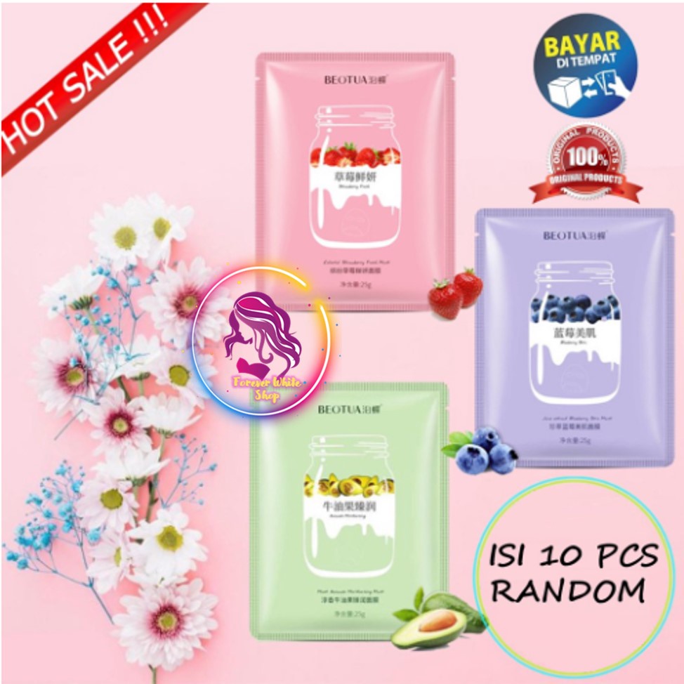 Jual Isi 10 Pcs RANDOM !!! Masker Wajah Beotua Yogurt Sheet Mask ORIGINAL Masker Muka Beotua ...
