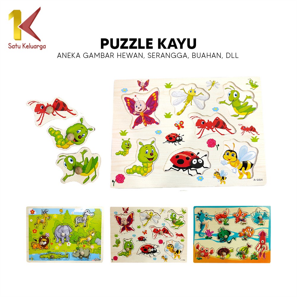 Jual Satu Keluarga Puzzle Kayu Mainan Edukasi Anak M302 Wooden Toys ...
