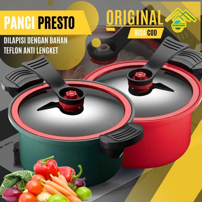 Jual Panci Presto 3.5 Liter 24cm Bahan Teflon Anti Lengket Totipotent Pot Pressure Cooker CP42 ...